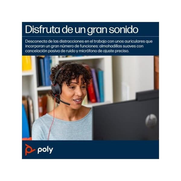 HP Poly Blackwire 5220 Stereo USB-C-headset +3,5 mm kontakt +USB-C/A ...