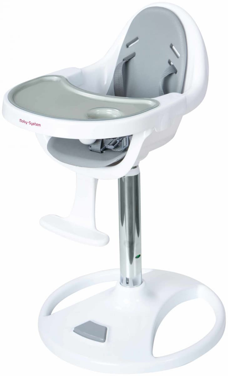 Moby System - Barnstol - Flora - Hög roterbar Barnstol - Grå / Vit ...