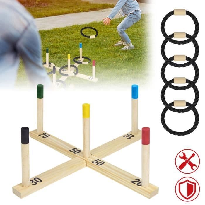 HENGMEI Wooden Toss Game för barn och vuxna Utomhusspel med 5 ...