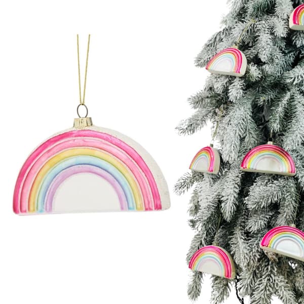 Formad julgranskula - Regnbåge i pastellfärger 10,5 cm | CDON