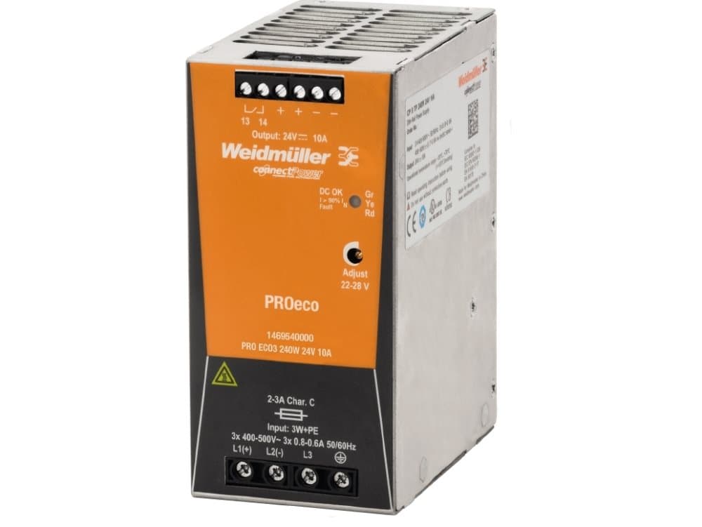 Weidmüller PRO ECO3 240W 24V 10A, Grå, 60 mm, 100 mm, 125 mm, 1 stk ...