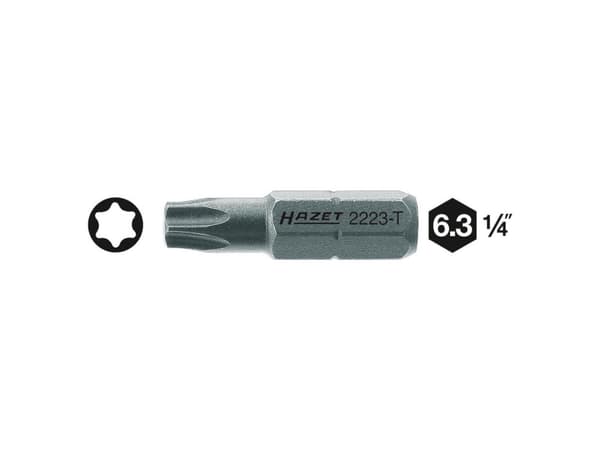 Hazet 2223-T27 Torx-bit T 27 Kvalitetsstål C 6.3 1 stk | CDON