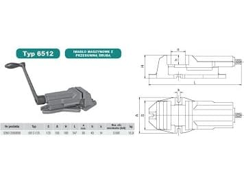 Bison-Bial Machine vise type 6512-125 with sliding screw (326512060800 ...