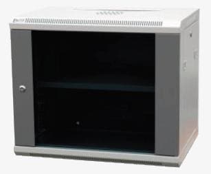 EMITERNET Separate hanging cabinet 19" 6U, sheet metal/glass doors, 600×450×370mm width/depth ...