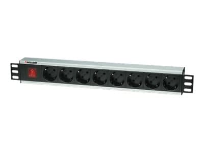 Intellinet 19" Rackmount 8-Way Power Strip - German Type, With On/Off ...