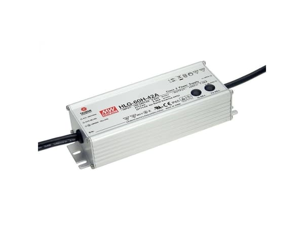 MEAN WELL HLG-60H-54A, 60 W, IP65, 90 - 305 V, 1,15 A, 54 V, 61,5 mm | CDON