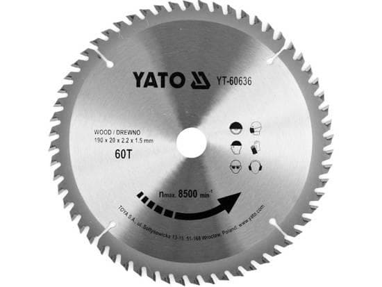 Yato YT-60636, Plast, Trä, 19 cm, 2 cm, Tungsten Carbide Tipped (TCT), 8500 RPM, Yato | CDON