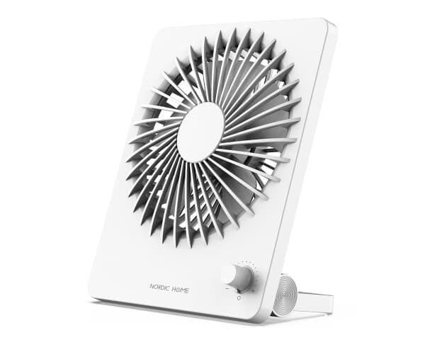 USB Fan, Rechargable battery 2000mAh, Multi speeds, white | CDON
