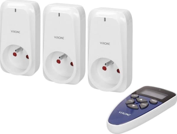 The Orno Wireless socket set is controlled by a remote control with a 3 ...