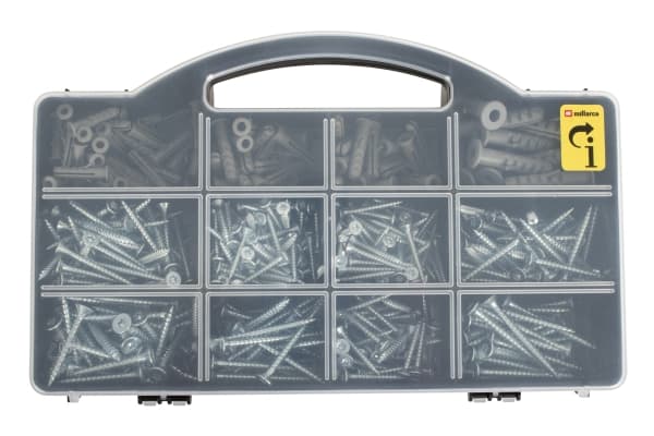 Home It Work® sortimentskasse med 420 stk indendørstræskruer og 105 stk ...