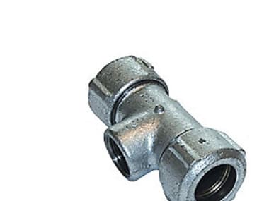 Primofit T-stk. 1 med rg.mf. - galv. for stålrør. med indv. gevind på ...