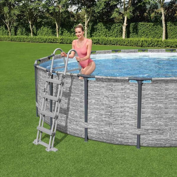 Bestway Poolstege Flowclear 4 steg | Ovanmarkspooler | Höjd: 122 cm | CDON
