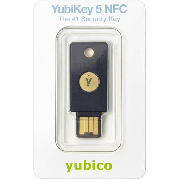 Yubico YubiKey 5 NFC USB-lösenordshanterare Svart/Guld | CDON