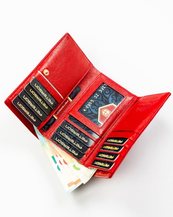 Damepung i læder+PU PTN PS108-MLF-2562 Rød | CDON