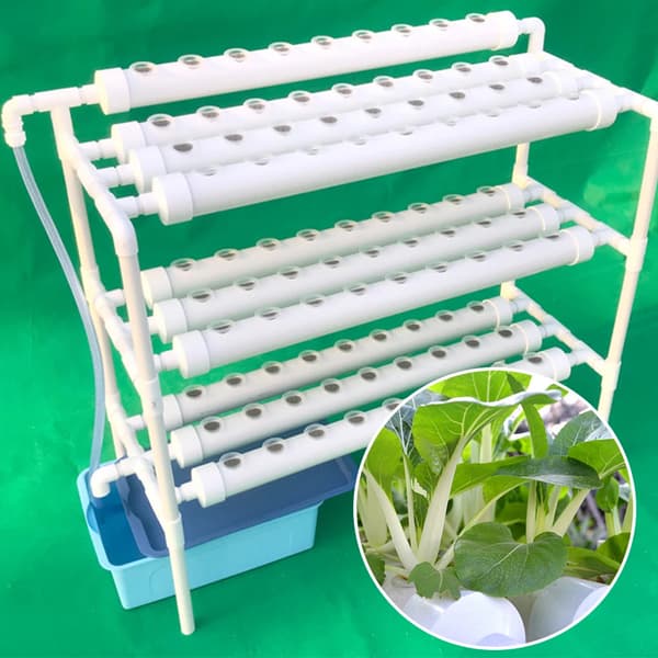 Hydroponiskt odlingskit - 3-nivåsystem, 90 planteringsplatser - Jordlös ...