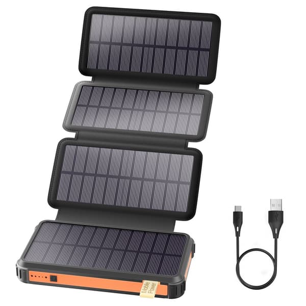 Solcells Powerbank - 26800 mAh - QC/PD 22,5 W Snabbladdning - 3 ...