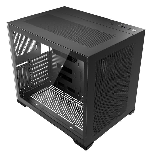 PC-chassi - Mid-Tower ATX/micro-ATX/mini-ITX - Dubbelkammare - Härdat ...