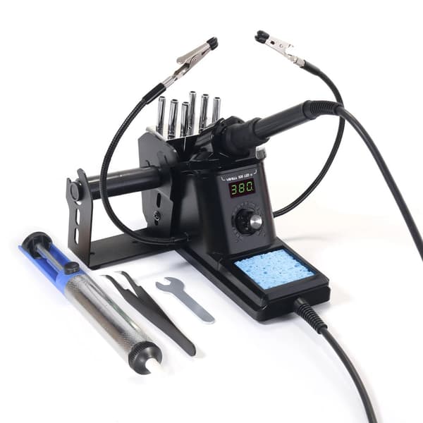 Digital justerbar loddestation, 60 W loddekolbe, op til 480°C, sort | CDON