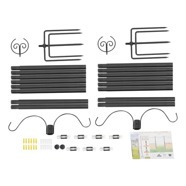 Ljusslingestolpar 2-pack - Utomhus hållare - 2,4 m - Rost ...