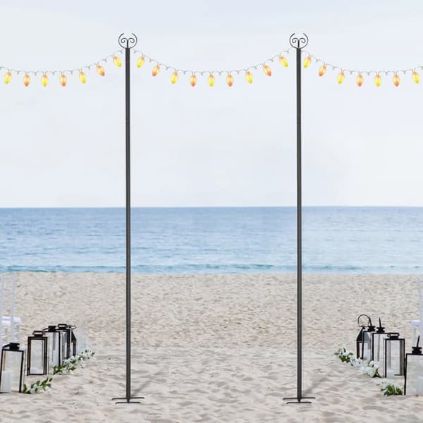 Ljusslingestolpar 2-pack - Utomhus hållare - 2,4 m - Rost ...