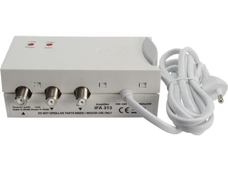 TRIAX-antennivahvistin IFA 313, jossa on 2 ulostuloa ja 5-65 MHz:n ...