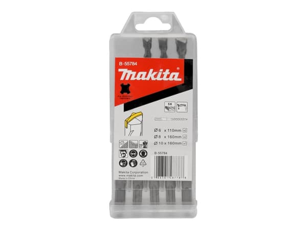 Makita - Borrsats - för betong - slagborr - 5 delar - 6 mm, 8 mm, 10 mm ...