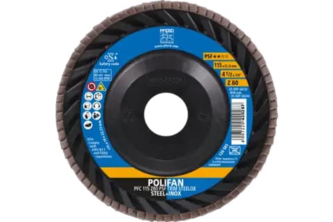 PFERD POLIFAN flap discs zirconia alumina Z PSF TRIM STEELOX, 11,5 cm, 10 styck | CDON