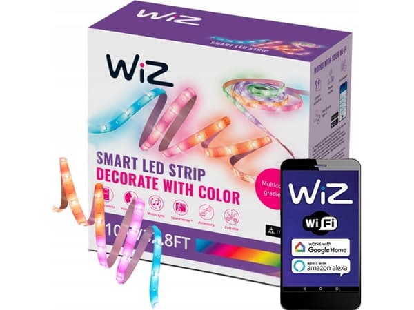 WiZ RGBIC LED strip - 10 metres (2x 5M) - Easy installation - 16 ...