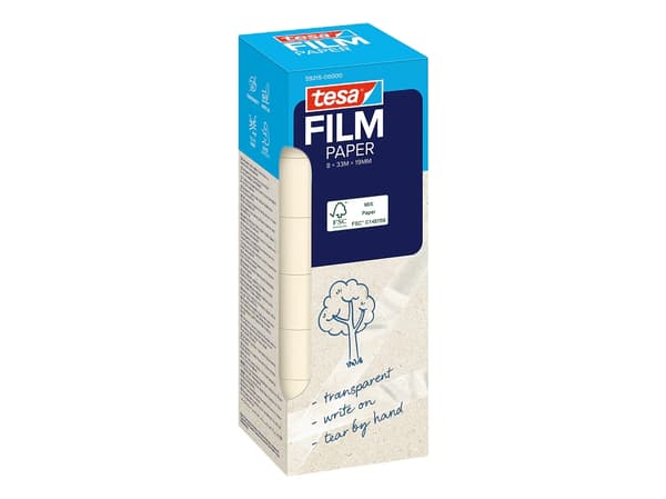 TESA tesafilm PAPER, 33 m, Transparent, papper, 19 mm, 8 styck | CDON