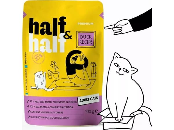 Half & Half Cat Våtfoder Anka i sås 100g | CDON