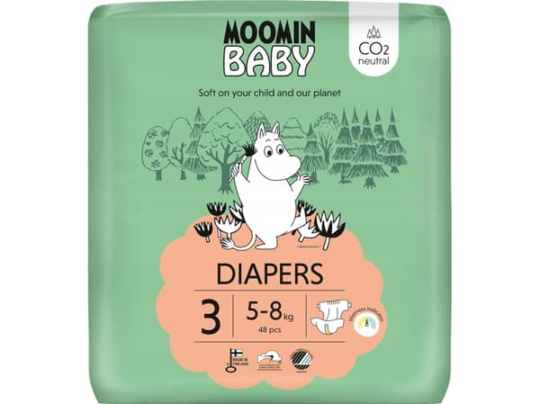 Muumi MOOMIN Babybleier, 3 MIDI-bleier (5-8 kg), 48 stk | CDON