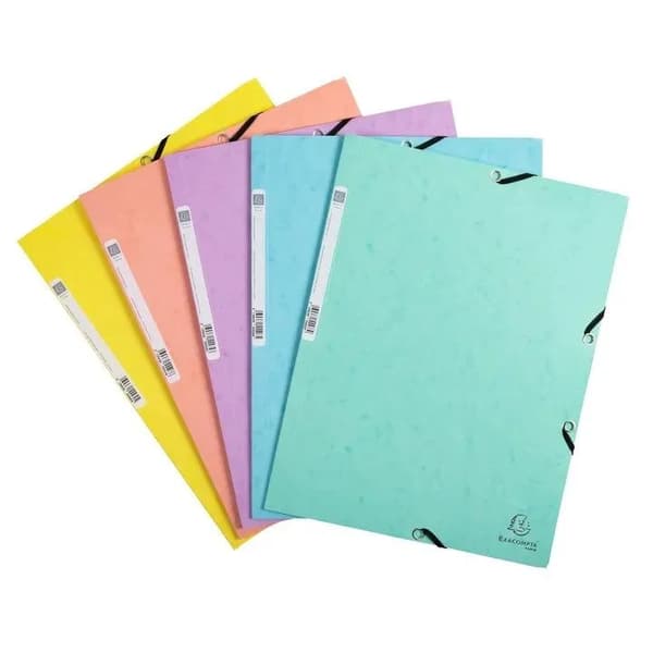 Elastiska mappar 5-pack pastellfärger, 24x32cm, passar A4, enfärgad ...