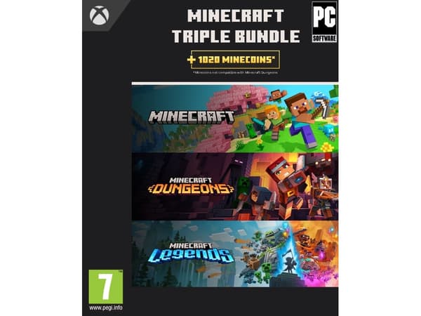 Microsoft Minecraft Triple Bundle (PC), PC, Flerspillermodus, E10+ (Alle 10+), Laste ned | CDON