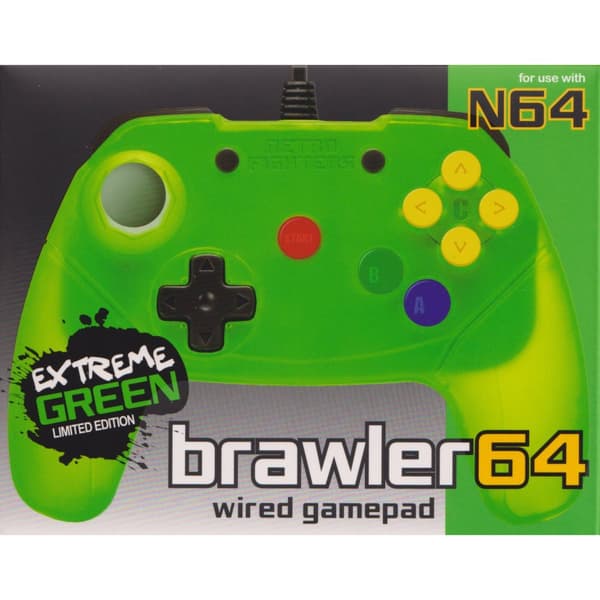 RetroFighters RF Brawler64 Wired Controller Extreme Green Nintendo 64 ...