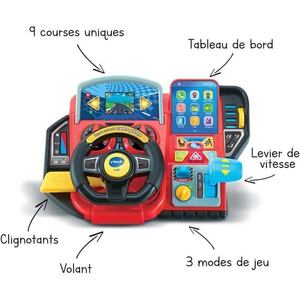 Körsimulator - VTech Super Console Turbo Pilot - Färgskärm - 20 ...