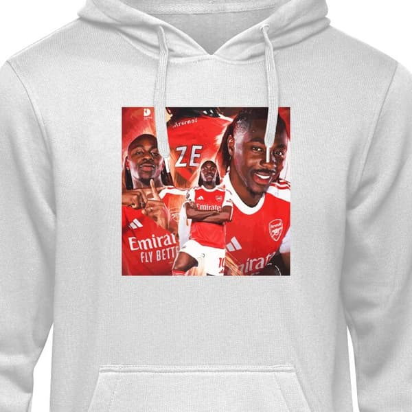Arsenal collage design - Eberechi Eze i rød trøye, flere illustrasjoner ...
