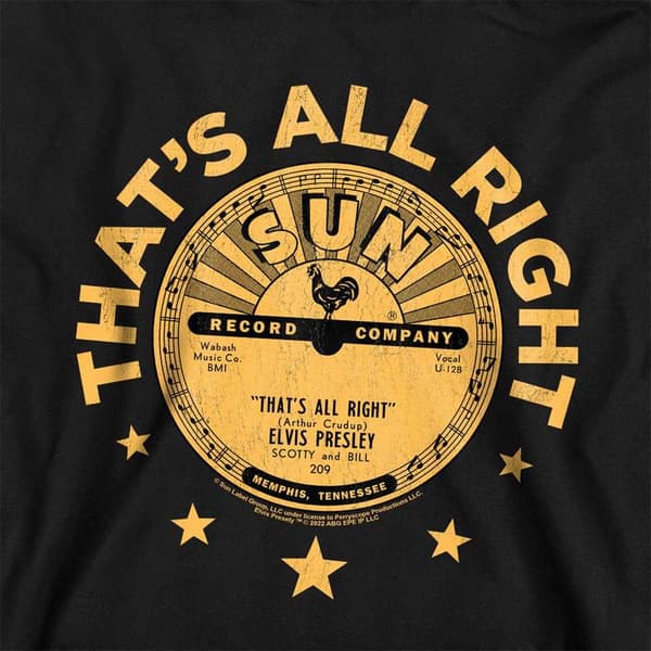 Sun Records Childrens/Kids Elvis Presley Thats All Right Youth Pullover ...