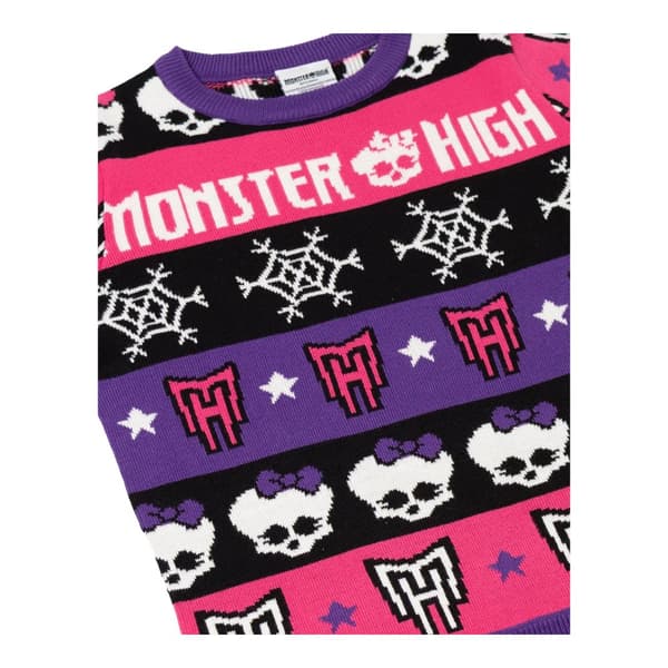 Monster High Girls Skull & Snowflake Christmas Jumper | CDON