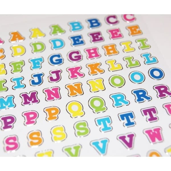 80 Alfabetsklistermärken - Regnbåge - 1 cm | CDON