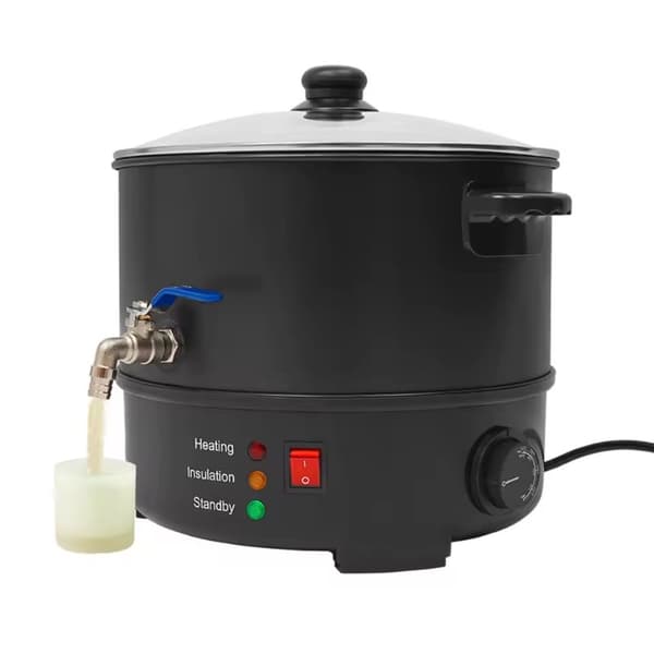 Elektrisk vokssmelter, rustfrit stål, 8L, 1000W, rundt design, EU-stik ...