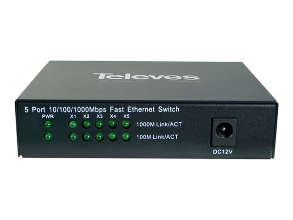 Televes SWUM-1000-5 Ethernet Switch L2 Unmanaged: 5x10/100/1000Mbps ...