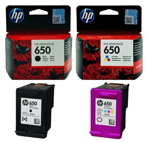 HP 650 svart bläckpatronset CZ101AE + CZ102AE original HP DeskJet | CDON