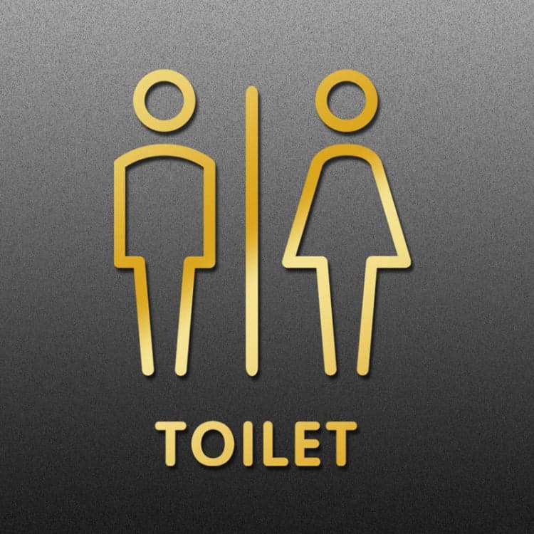 19 x 14cm Personalized Restroom Sign WC Sign Toilet Sign,Style: Golden ... 19 x 14cm Personalized Restroom Sign WC Sign Toilet Sign,Style: Golden ...