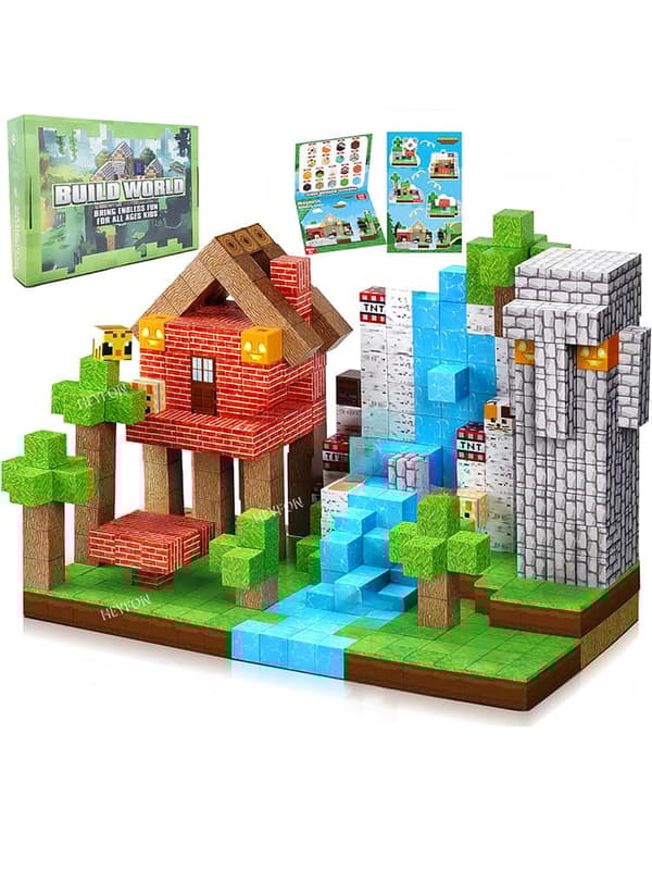 Minecraft Magnetiska Byggklossar 64-pack – End Portal Magnetblock STEM ...