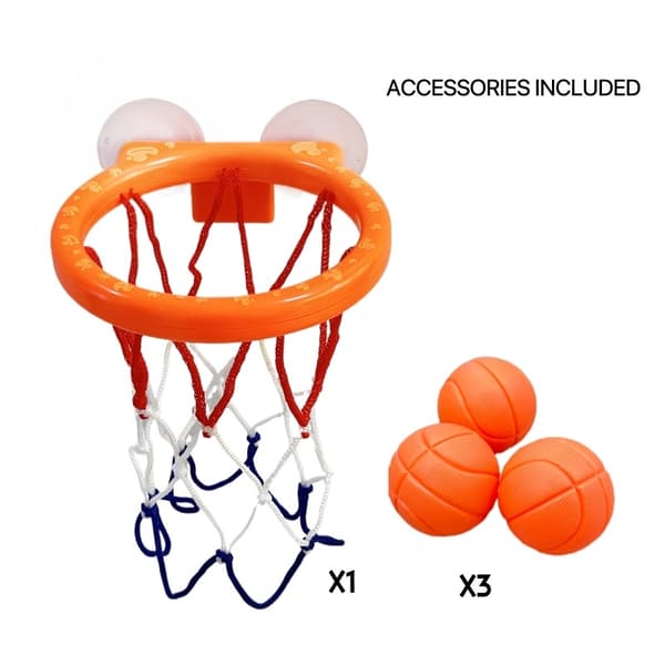 Mini-badekar Basketball Bøjlesæt med sugekop & bolde - Sjovt ...