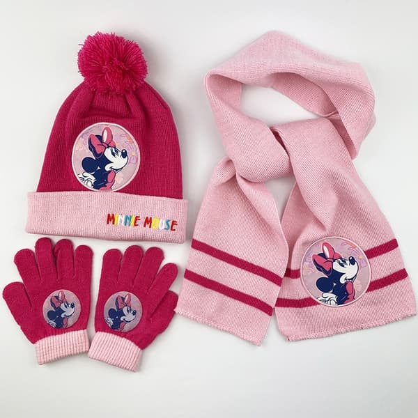 Minnie Mouse 3-delad vinterset: mössa, handskar, halsduk för barn ...