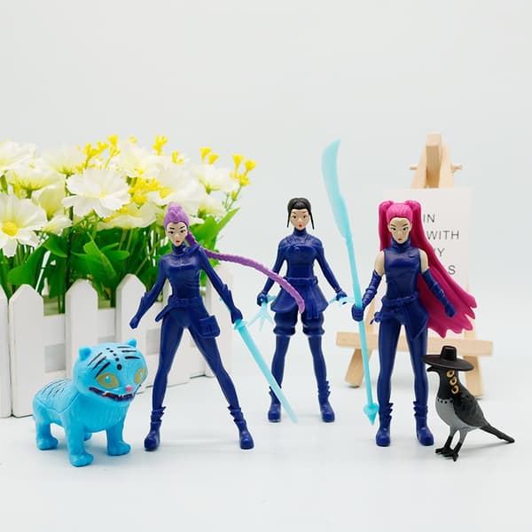 Søde 2025 Kpop Demon Hunters-figurer: Rumi, Mira, Zoey & Derpy Tiger skrivebordsindretning og ...