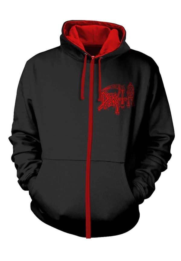 Death Hoodie The Sound Of Perseverance Official Mens Black Varsity ...