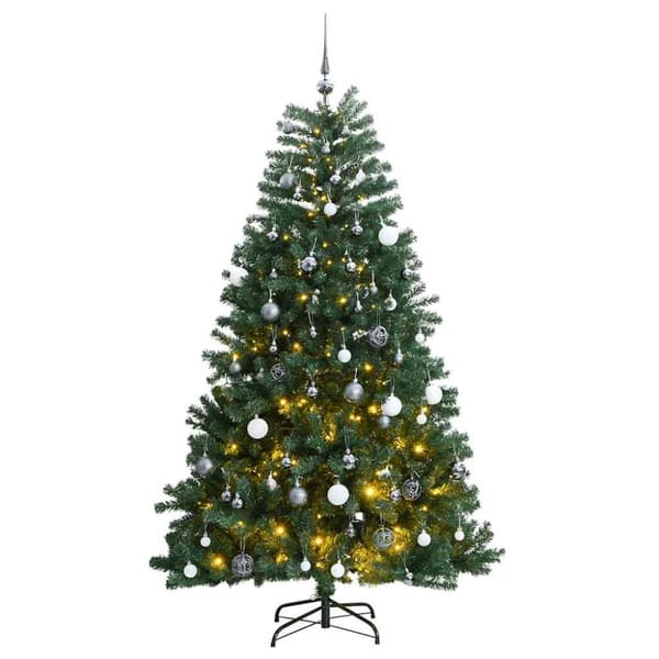 Plastgran med gångjärn 300 LEDs & kulor 240 cm | CDON