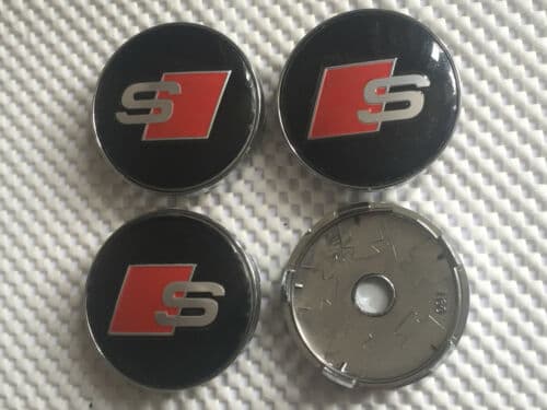 4x Audi Sline S-Line Wheel Hub Alloy Centre Cap Set of 4 Caps 60mm ...